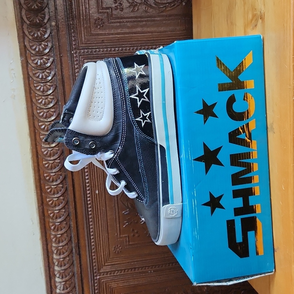 Shmack " Hatchet" Men Black Leather Sneaker Sz 9.5m - Gem